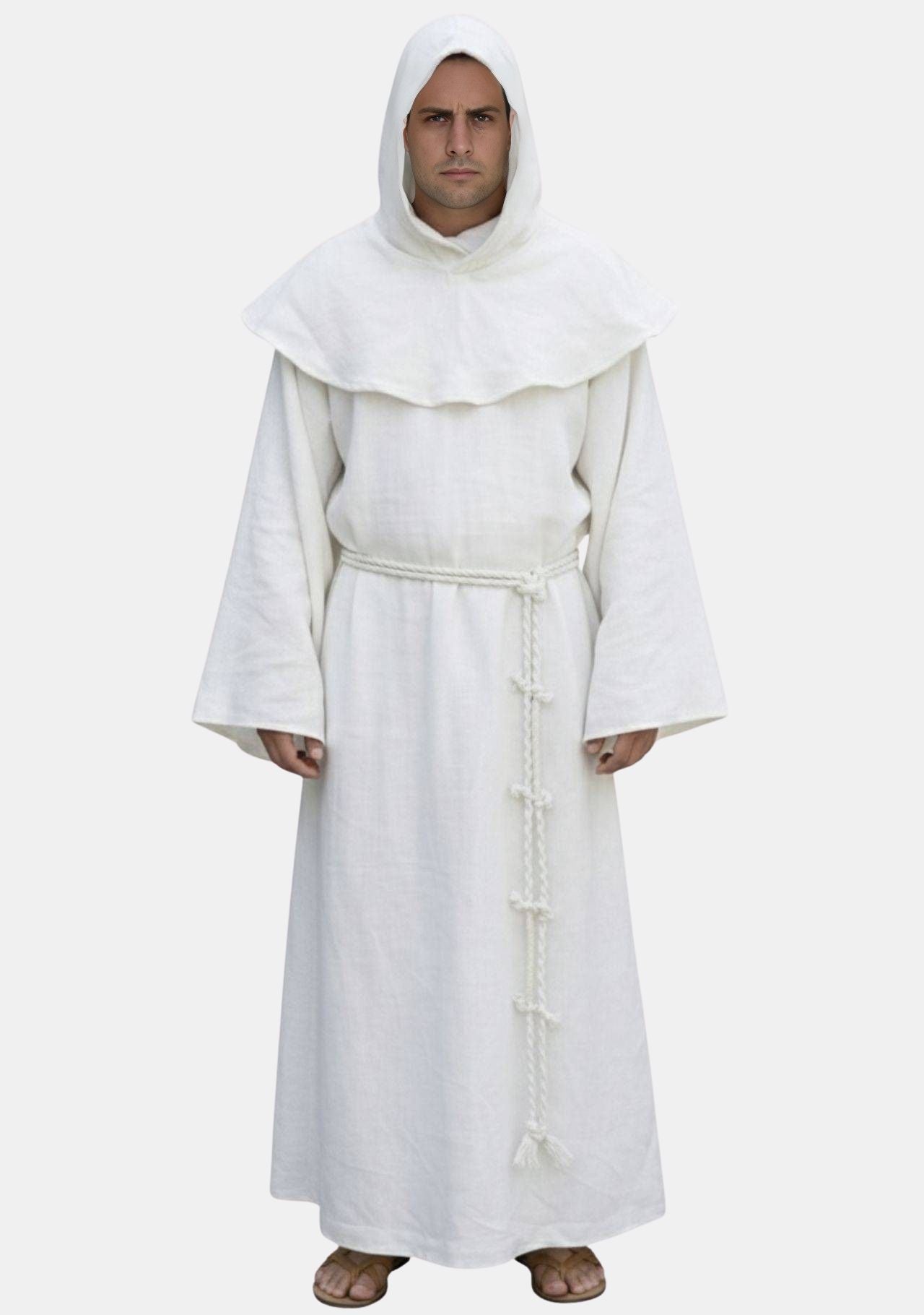 Convenient eClergy's White Hooded Monk Habit – eClergys