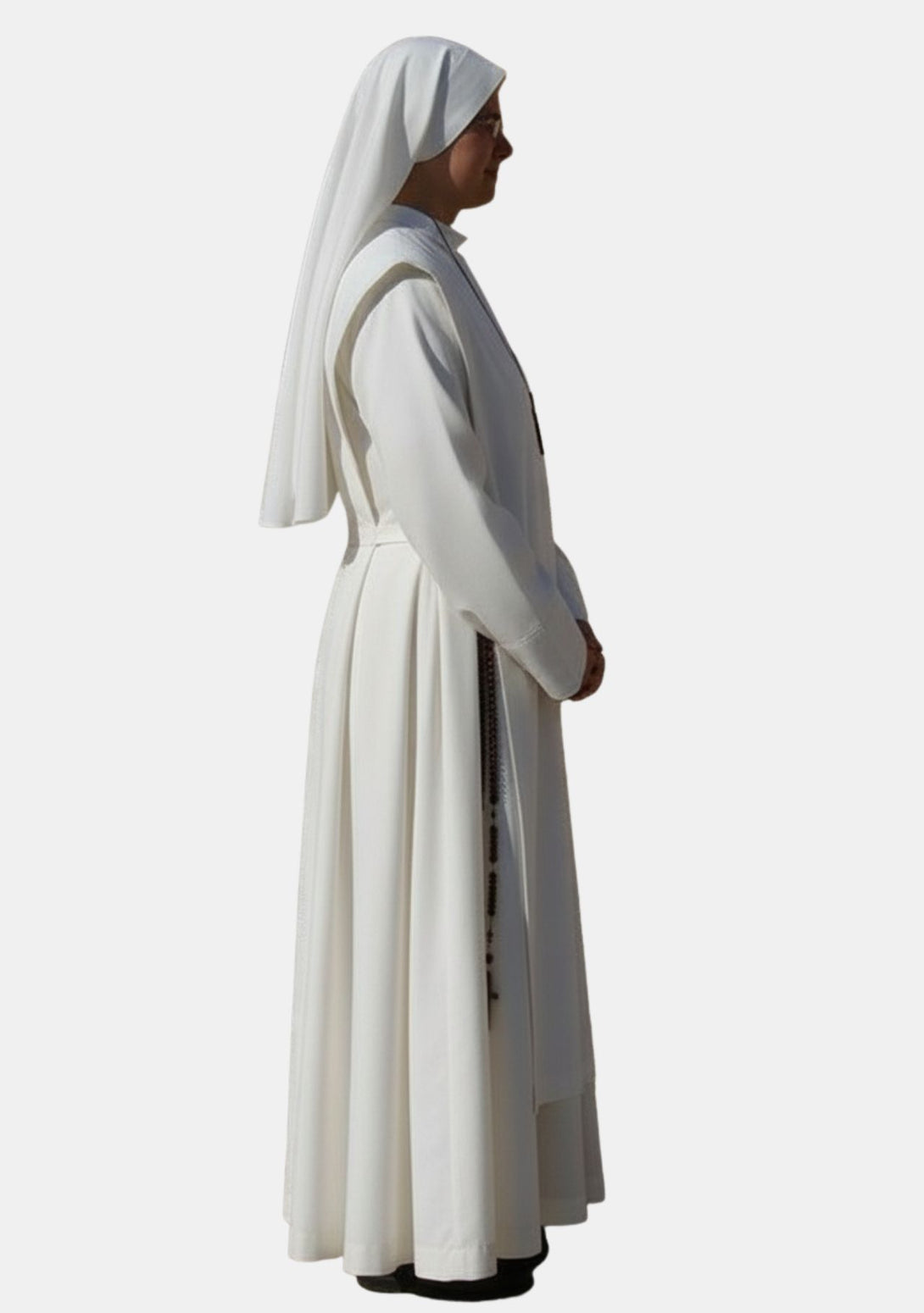 White Religious Nun Habit with Same-Color Scapular | eClergys™