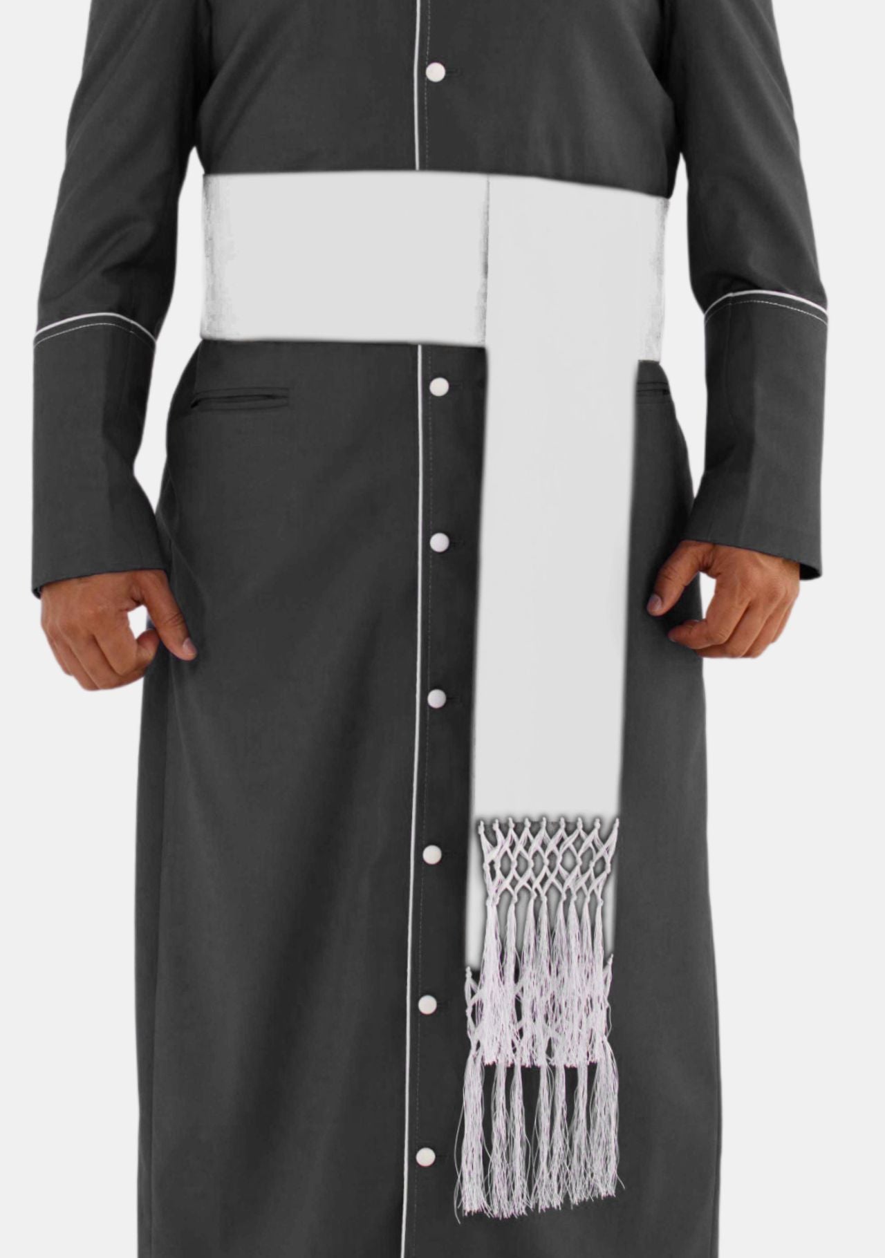 Wear eClergys White Cincture with Special Knotted Fringe