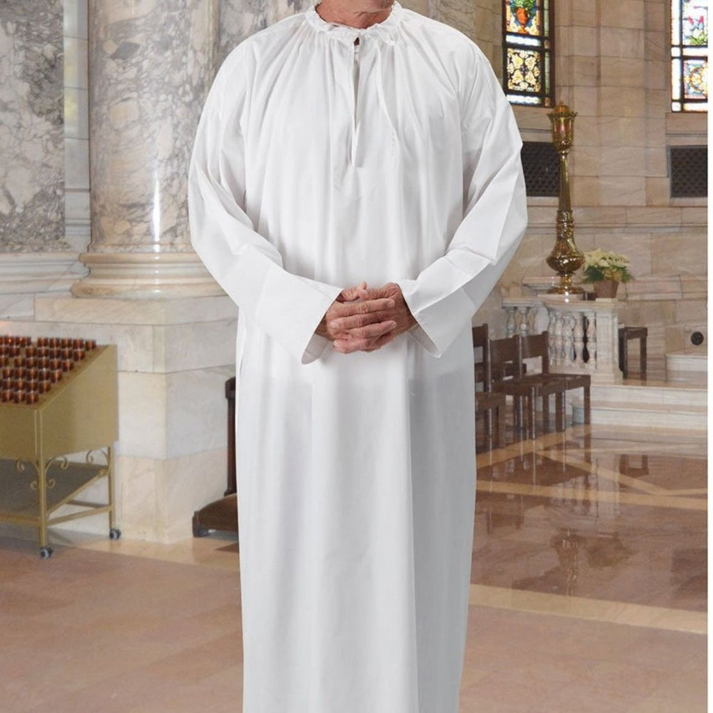 Traditional Catholic Alb with Adjustable Cord Closer Collar – eClergys