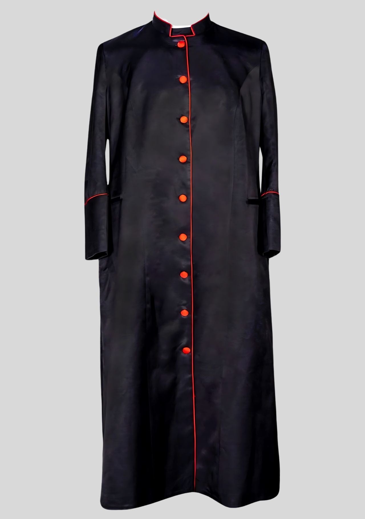 Female Clergy Robe Black with Red Contrast | eClergys™