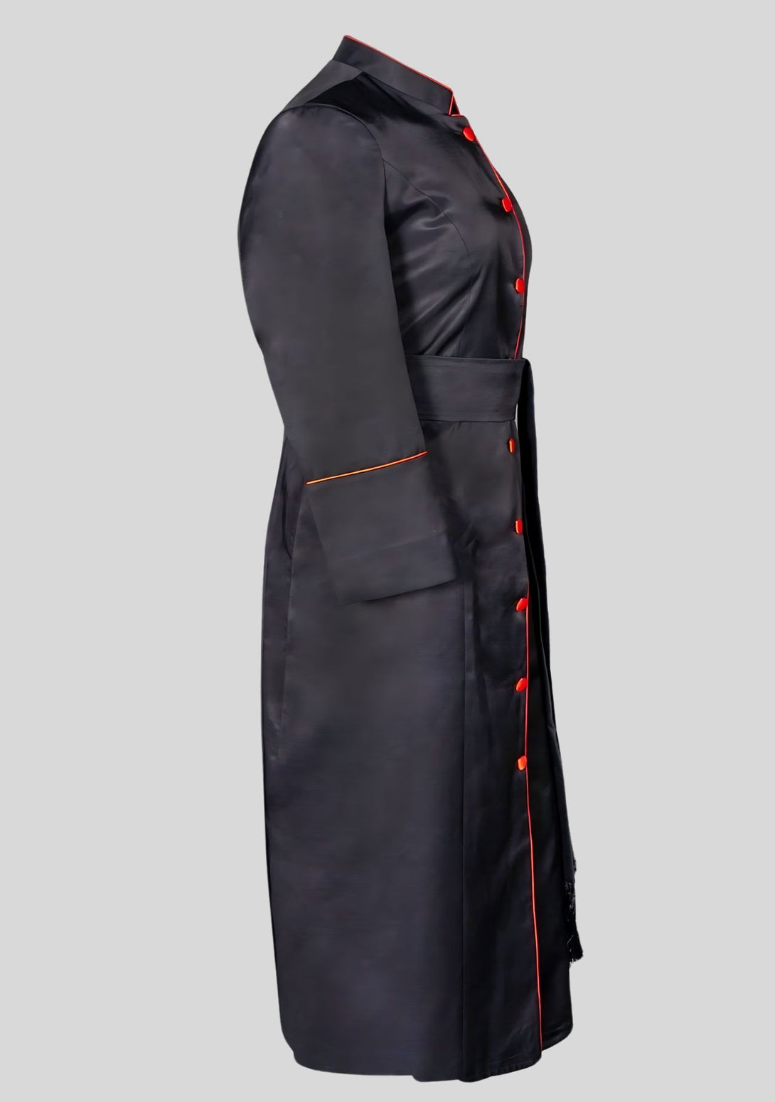 Female Clergy Robe Black with Red Contrast | eClergys™