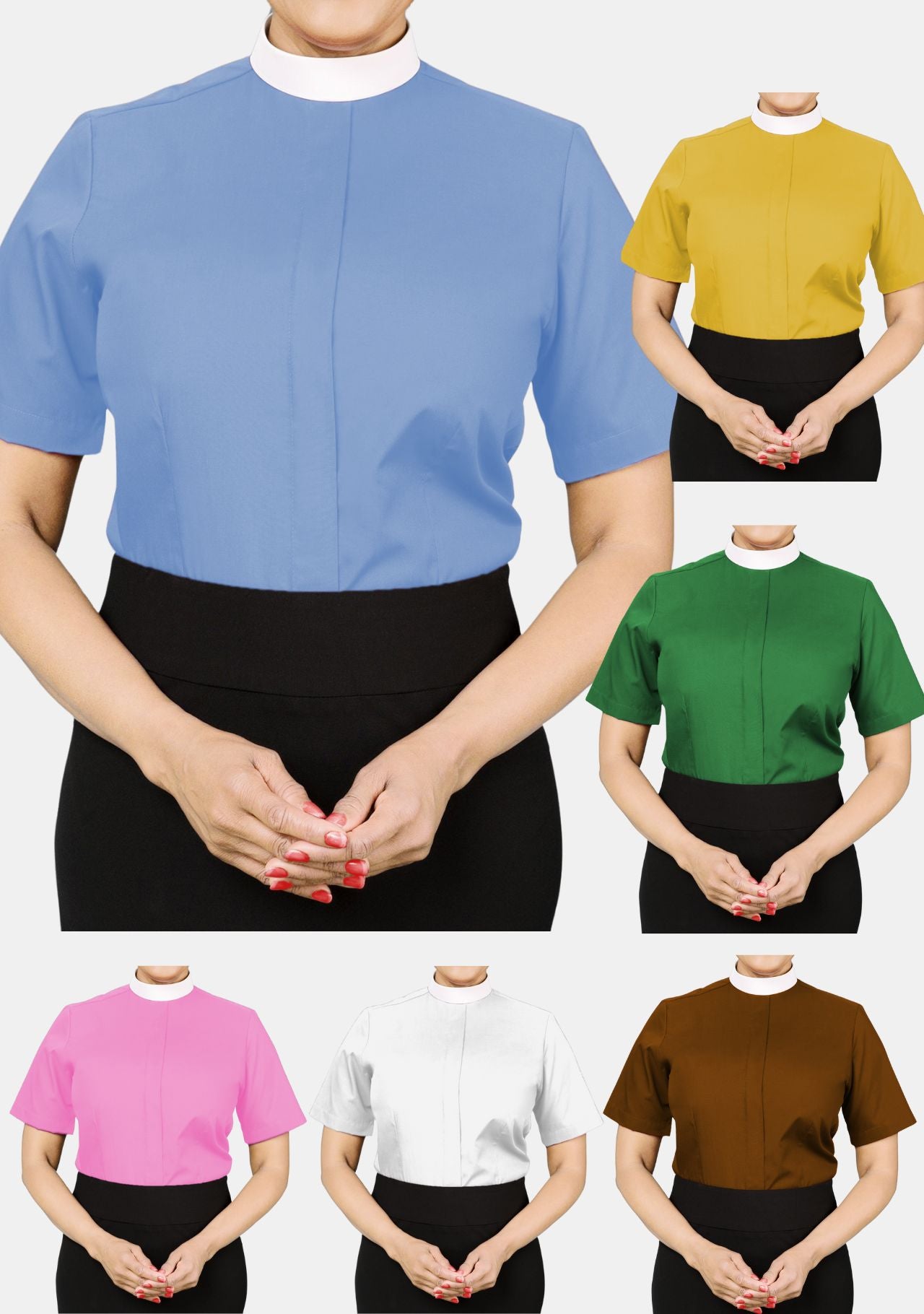 Look Holy & Confident with Full Collor Ladies Clergy Shirts – eClergys