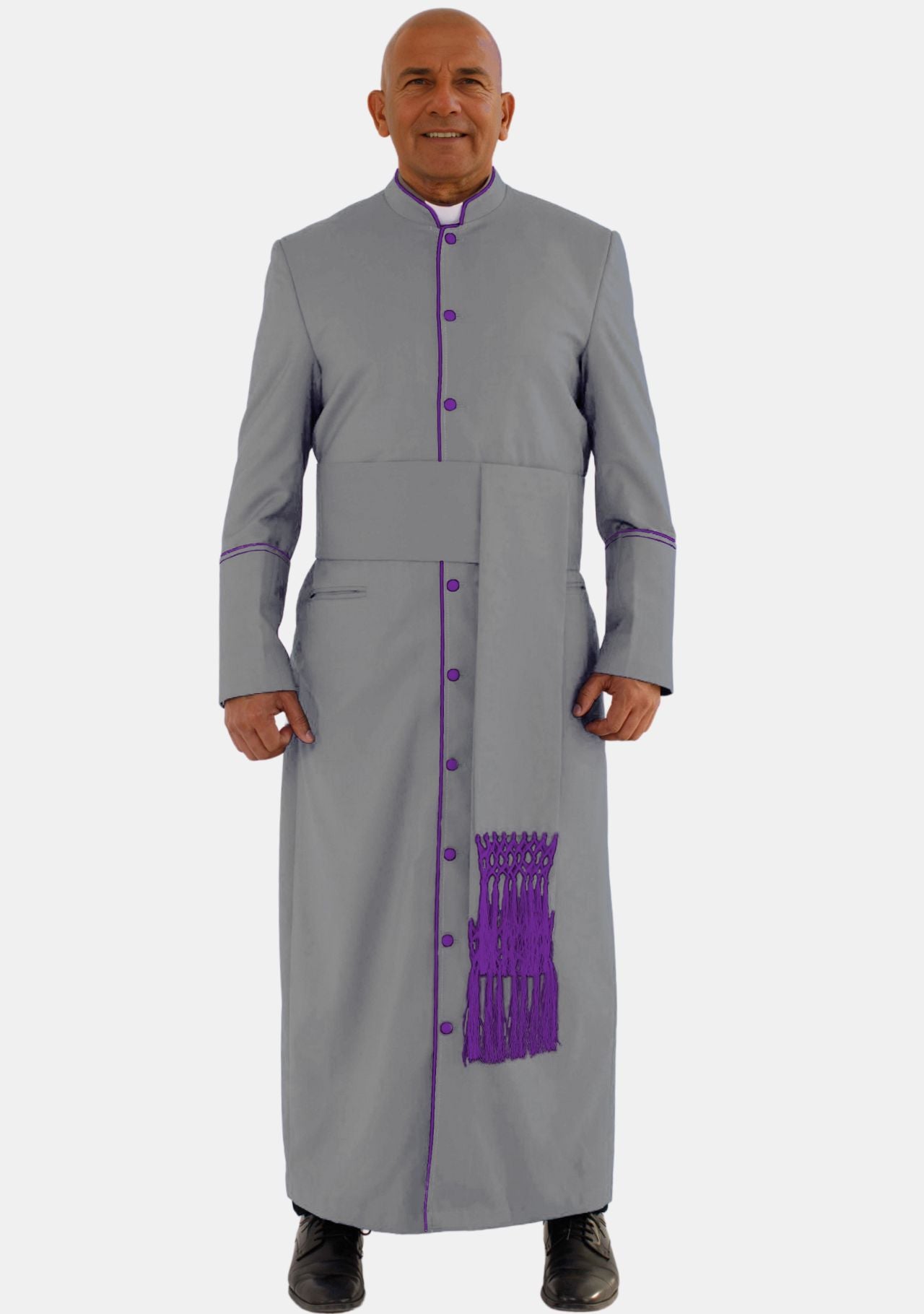 Gray with Roman Purple eClergys Robe Perfect for You
