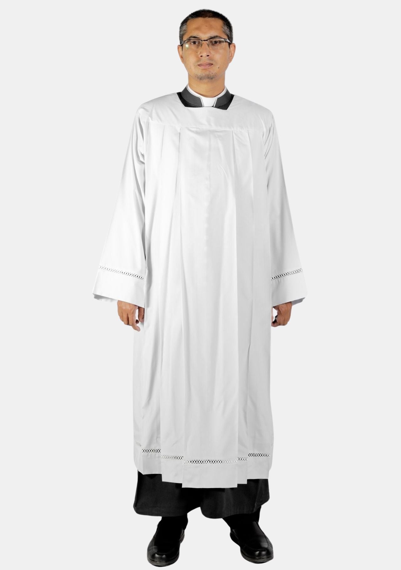 Lace Alb with Square Neckline | eClergy's Alb for Men – eClergys