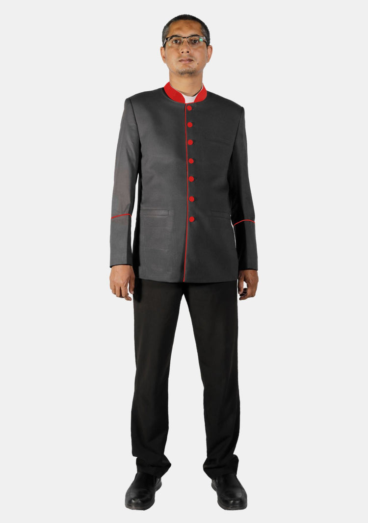 Black Clergy Jacket with 7 Black Front Buttons – eClergys