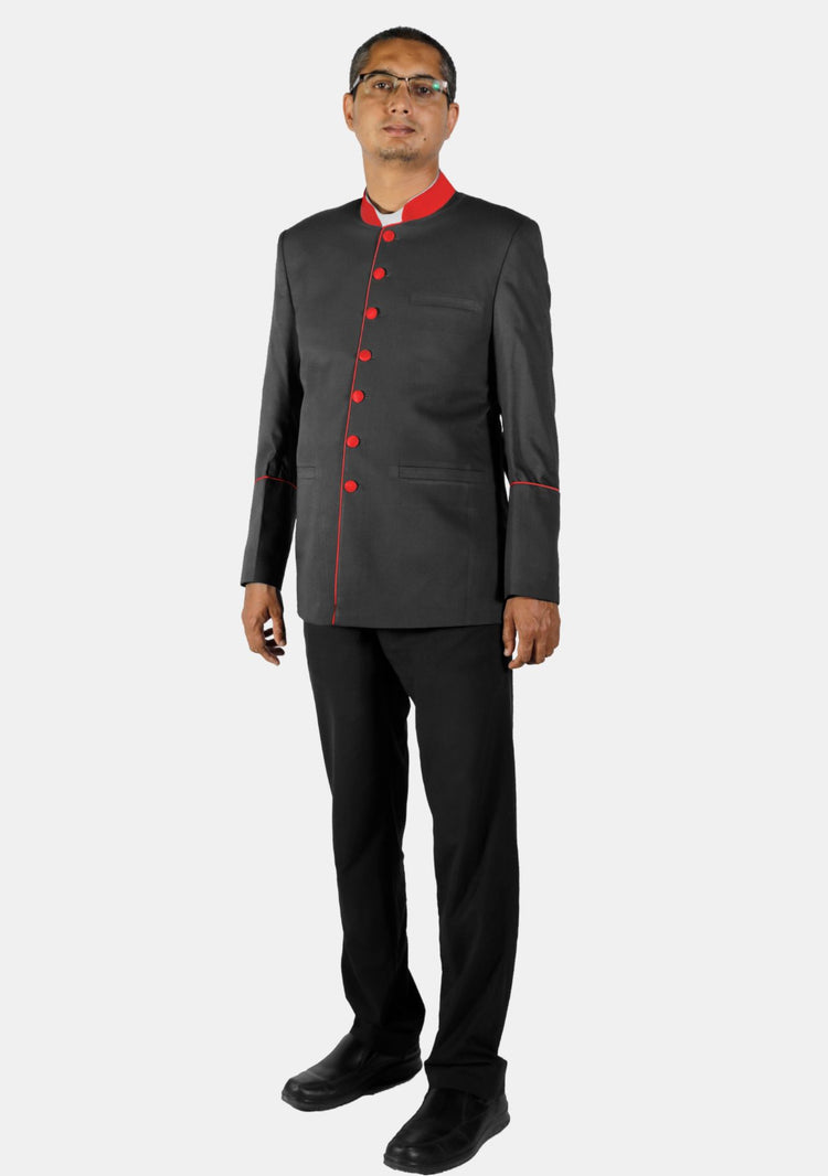 Black Clergy Jacket with 7 Black Front Buttons – eClergys