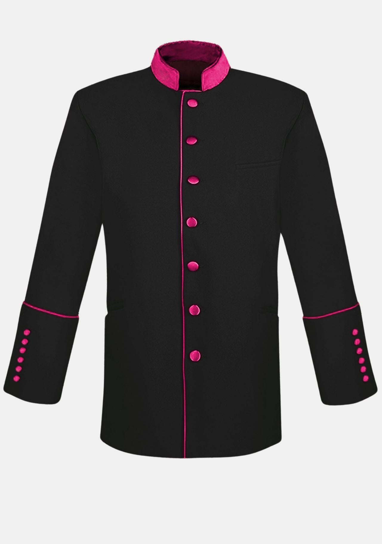 Black Clergy Jacket with 7 Black Front Buttons – eClergys