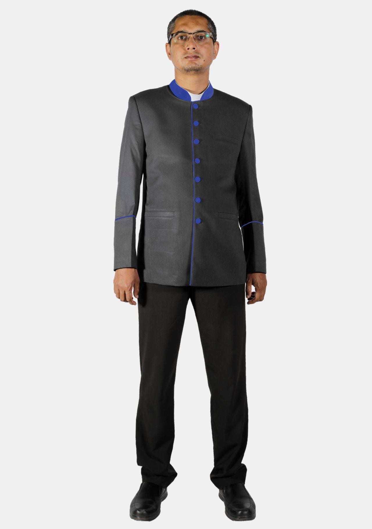 Black Clergy Jacket with 7 Black Front Buttons – eClergys
