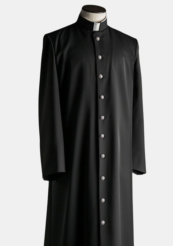 Priest Black Robe With Metal Buttons | eClergys™