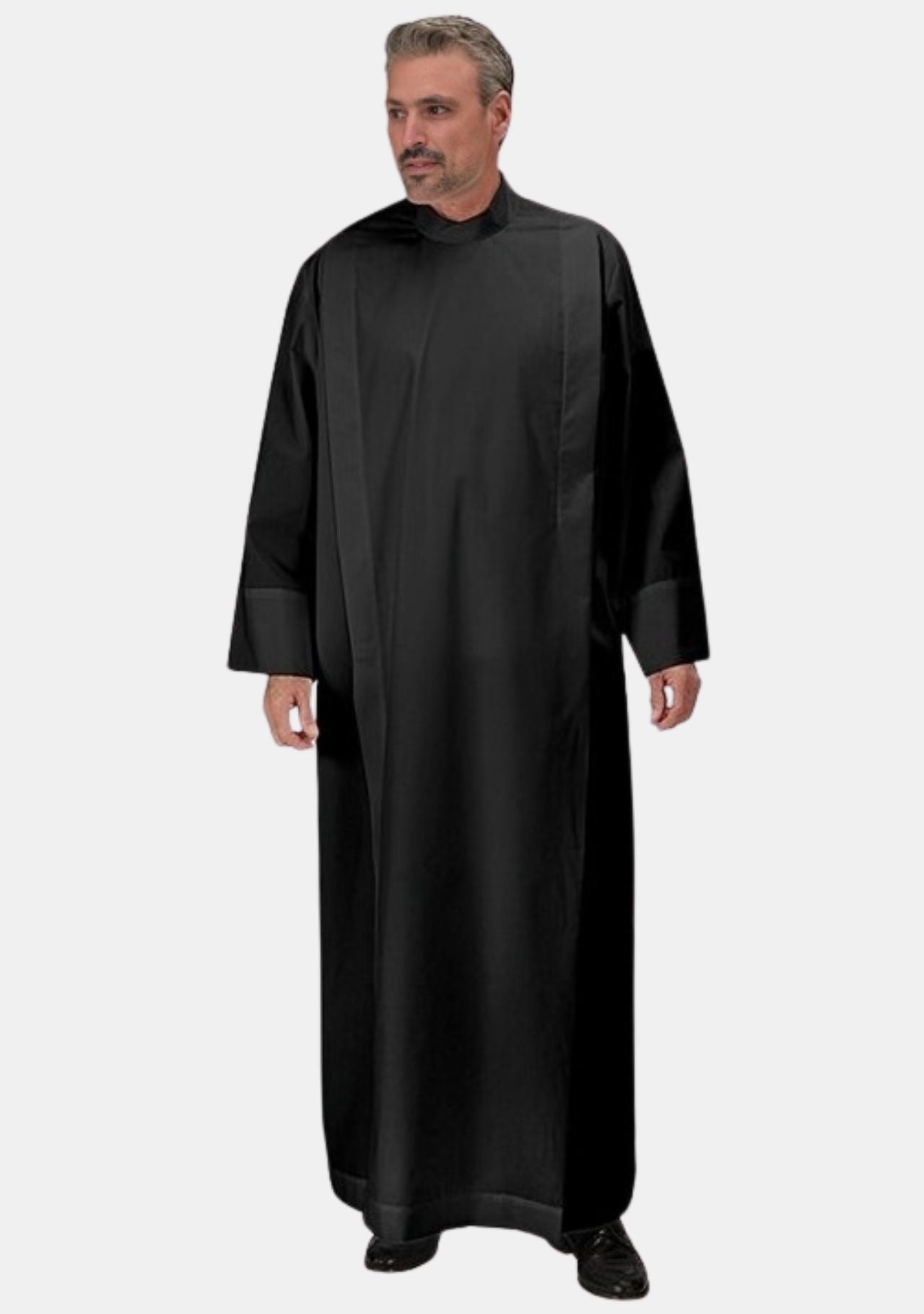 eClergys Front Wrap Alb Black Fits With or Without Cincture