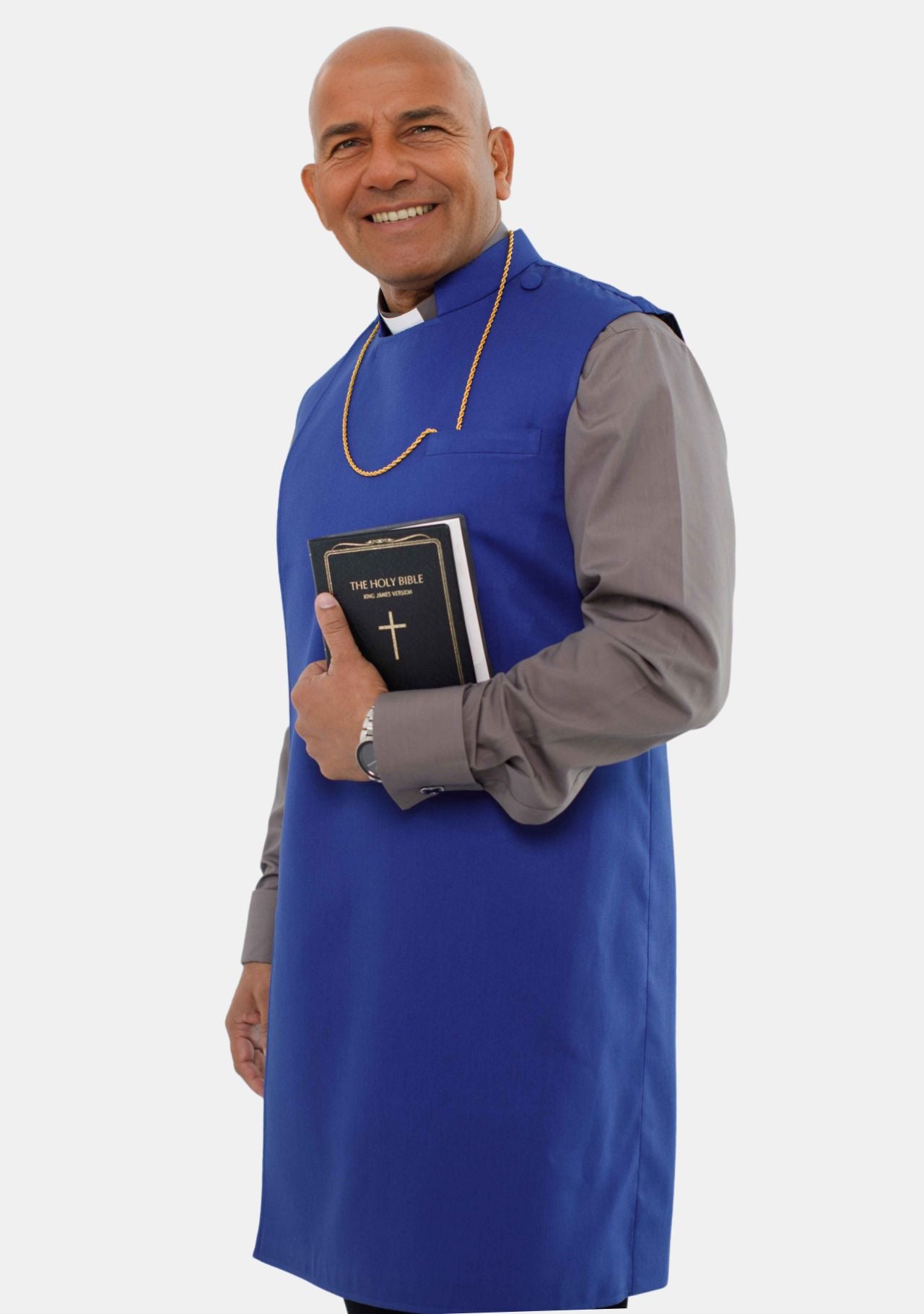 Royal Blue Clergy Apron with 3/4 Length for Ample – eClergys