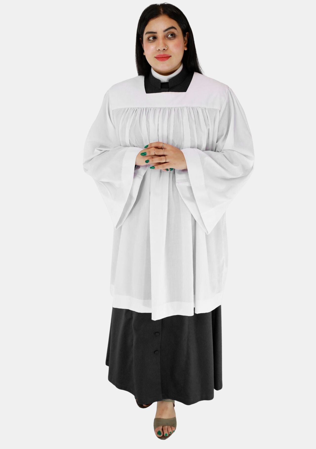 Square Neck Women Clergy Surplice with Sleek Sleeves – eClergys