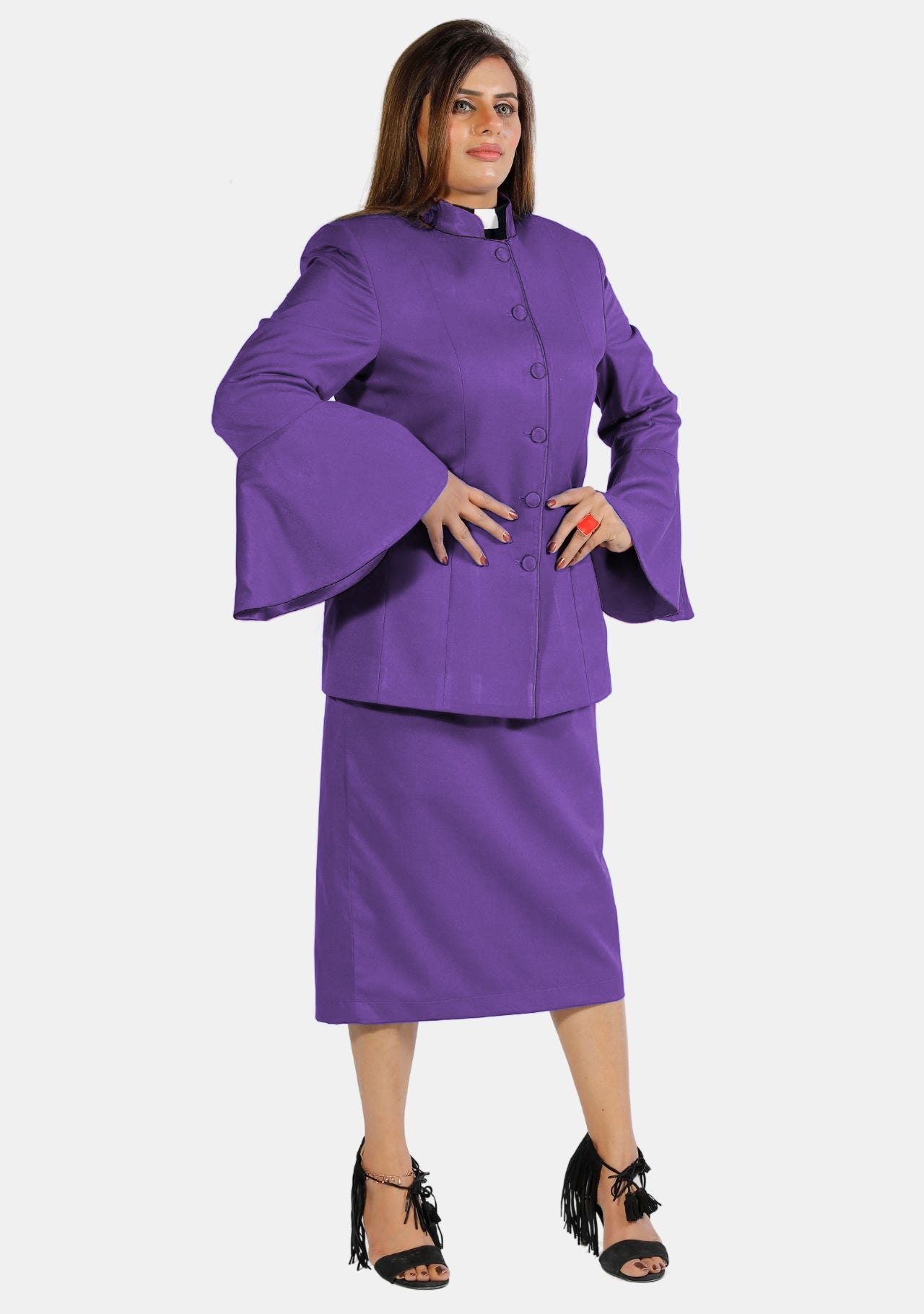 Enhance Your Style with Roman Purple Flared Sleeve Suit – eClergys