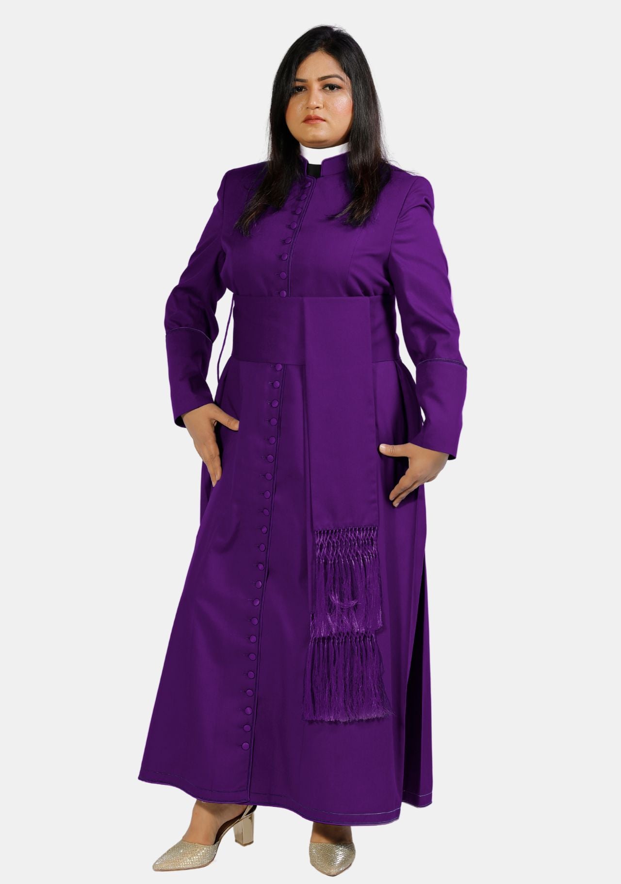 Celestial Siren Ladies Roman Purple Cassock – 33 Buttons | eClergys™