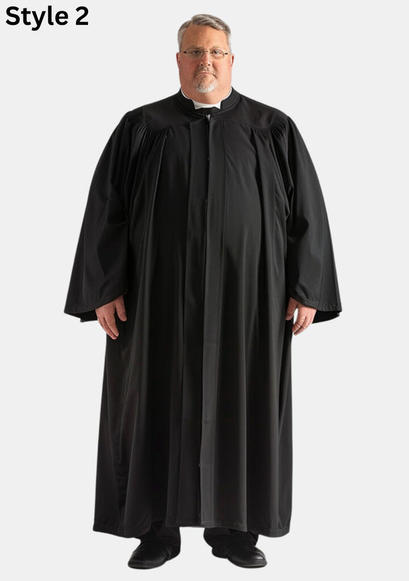 Custom Pulpit Robes Black in Plus Size for Men | eClergys™